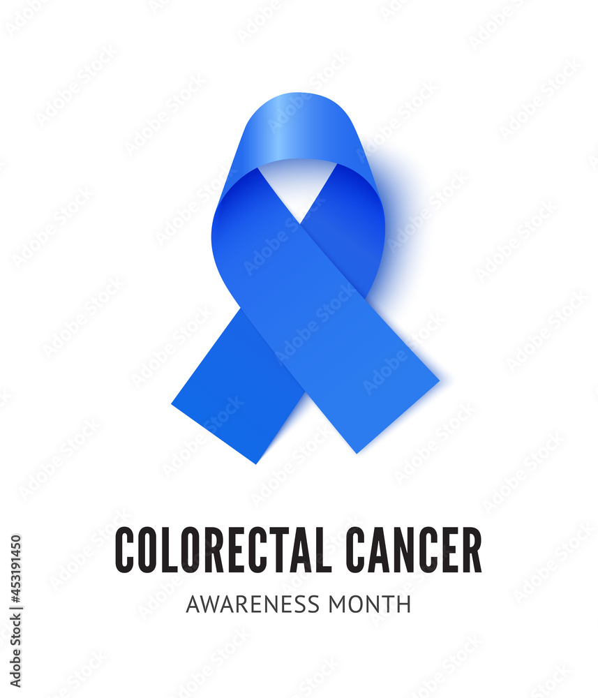 Colorectal cancer awareness ribbon vector illustration isolated on ...