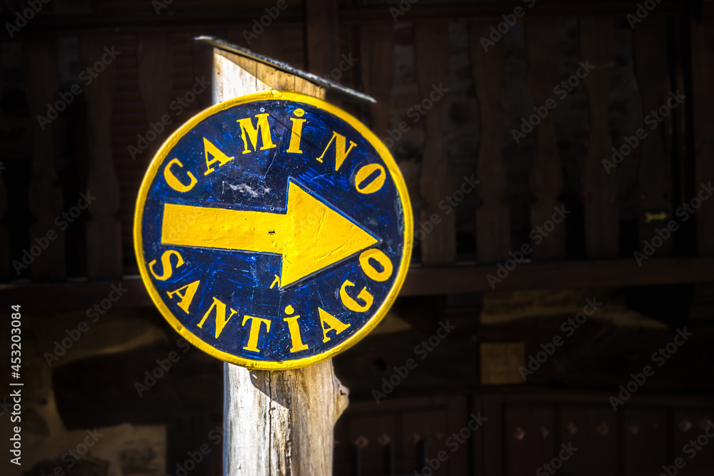 Yellow Arrow Symbol Waymarker Sign of the Way of St James Pilgrimage ...