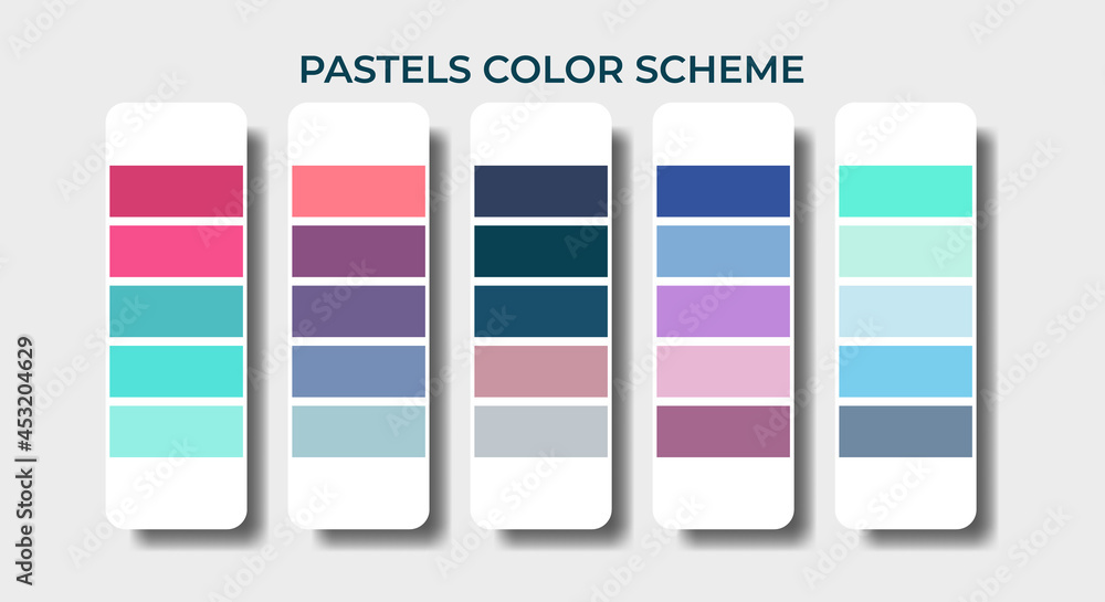 pastel color palettes pantone swatch sets Stock Vector | Adobe Stock