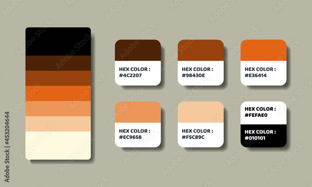 orange color palettes pantone swatch Stock Vector | Adobe Stock