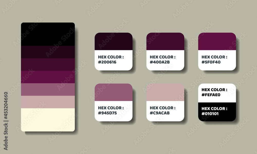 purple color palettes pantone swatch Stock Vector | Adobe Stock