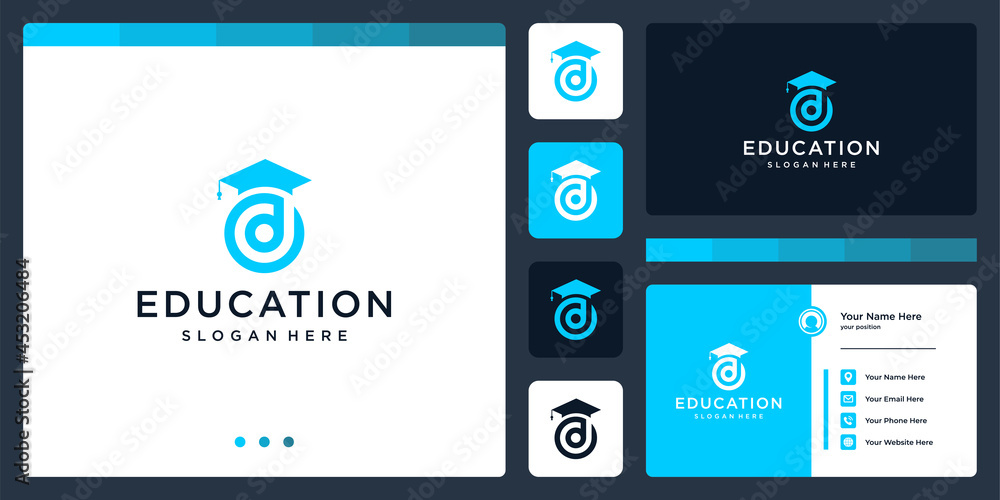 College, Graduation cap, Campus, Education logo design with initial ...