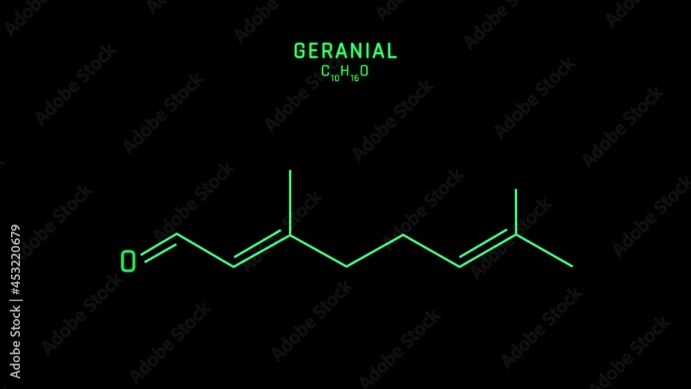 Citral a or Geranial Skeletal Formula or Molecular Structure Symbol ...