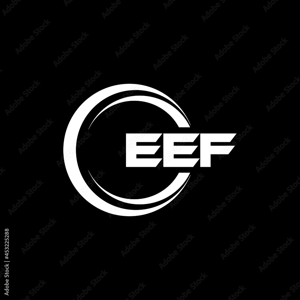 EEF letter logo design with black background in illustrator, vector ...