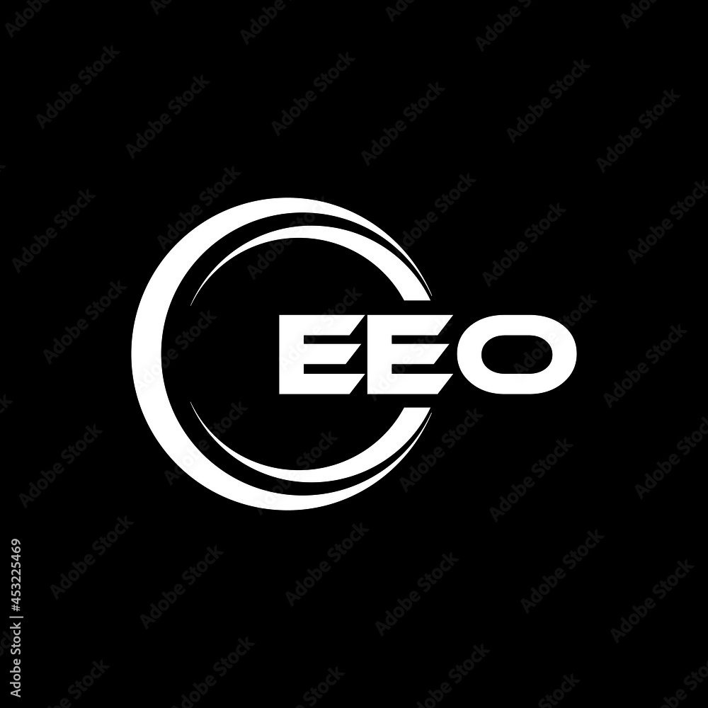 EEO letter logo design with black background in illustrator, vector ...