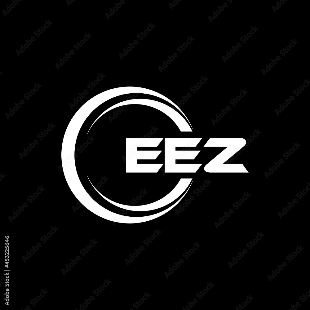 EEZ letter logo design with black background in illustrator, vector ...