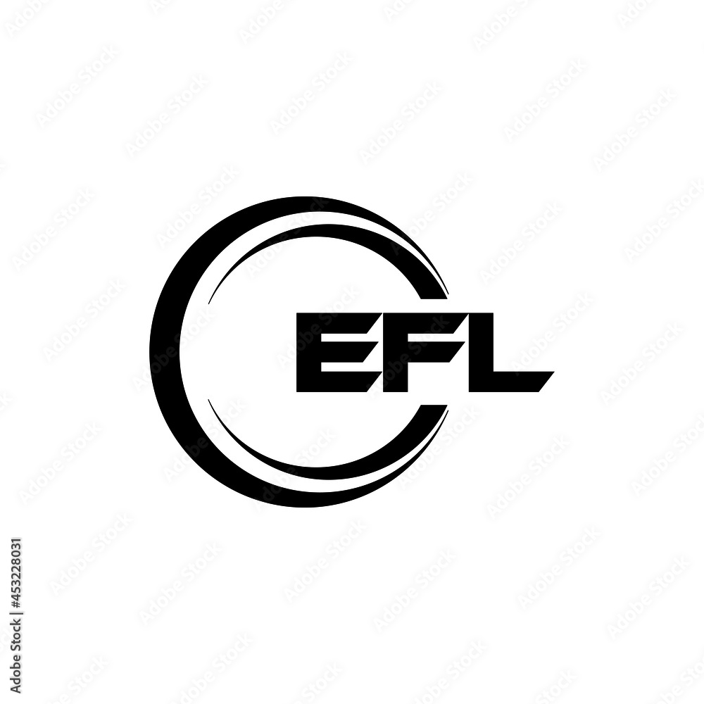 EFL letter logo design with white background in illustrator, vector ...