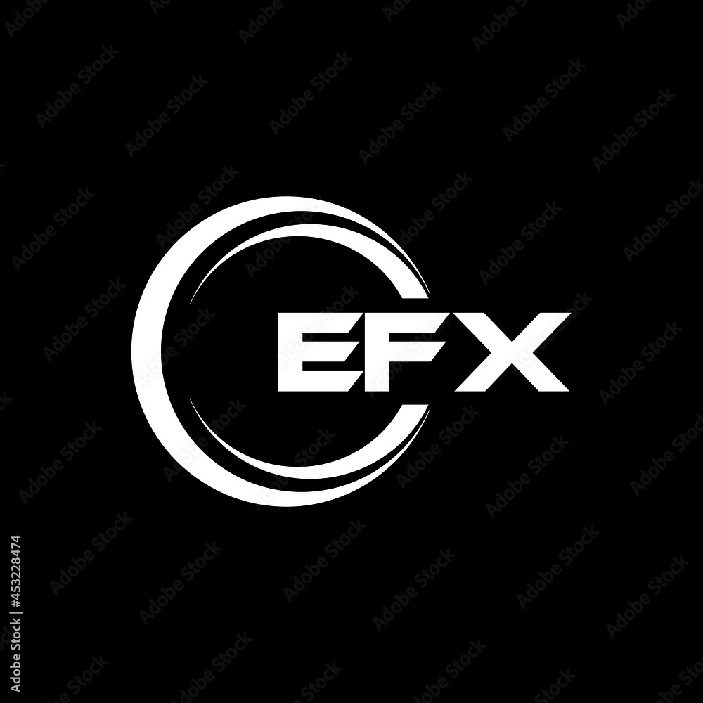 EFX letter logo design with black background in illustrator, vector ...