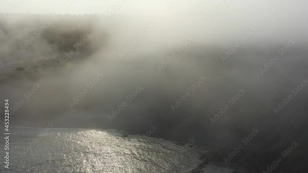 The marine layer is propelled against the coast of Mendocino ...