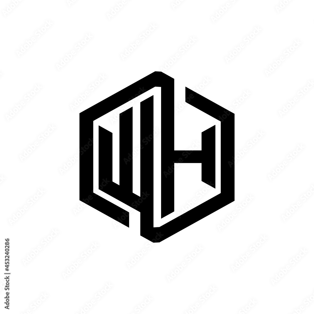WH letter logo design with white background in illustrator, vector logo ...