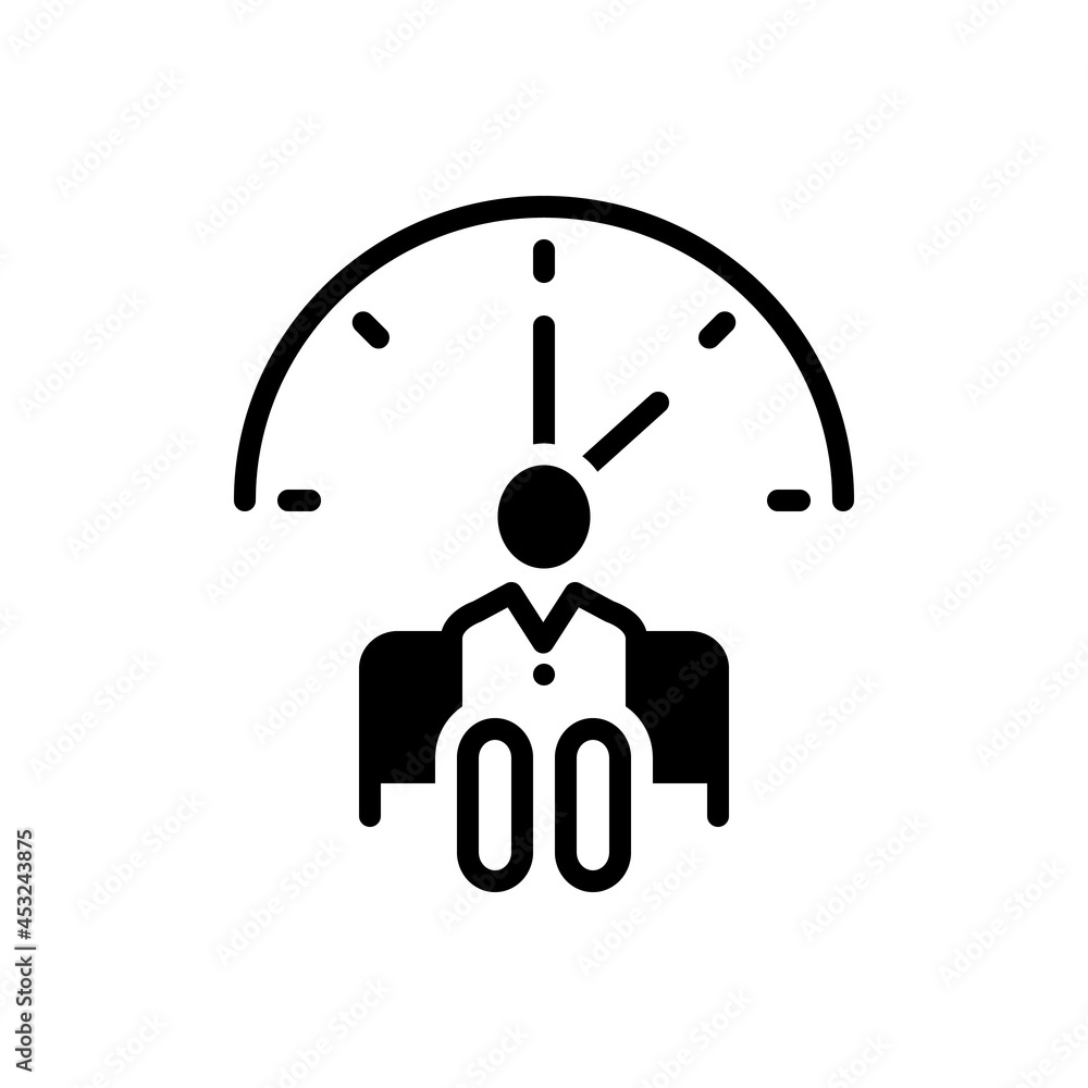 Black solid icon for waiting Stock Vector | Adobe Stock
