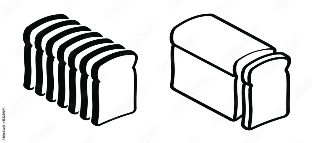 Bread slices icon or symbol. Flat vector breads pictogram. cartoon ...