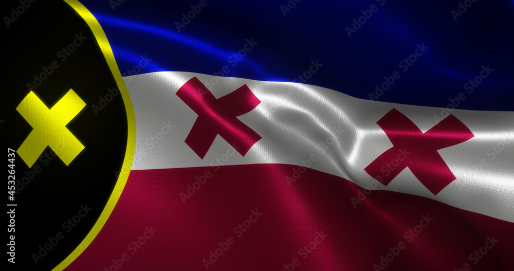 Lmanburg Flag, Dream SMP Flag with waving folds, L'manberg Flag close ...