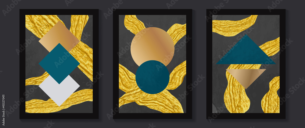 Abstract Math art background vector. Modern block color art wallpaper ...