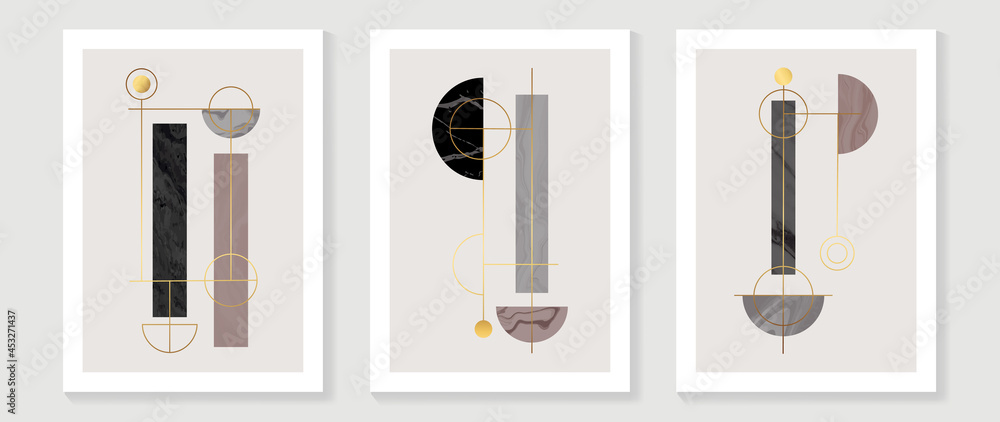 Abstract Math art background vector. Modern block color art wallpaper ...