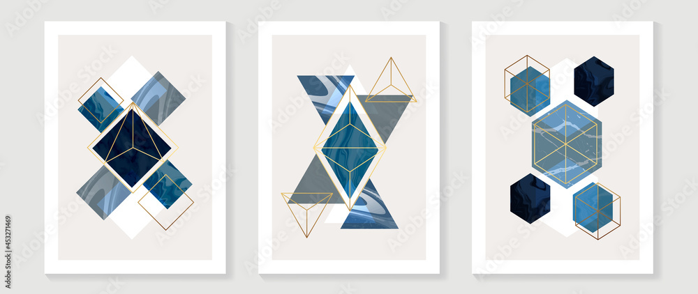 Abstract Math art background vector. Modern block color art wallpaper ...