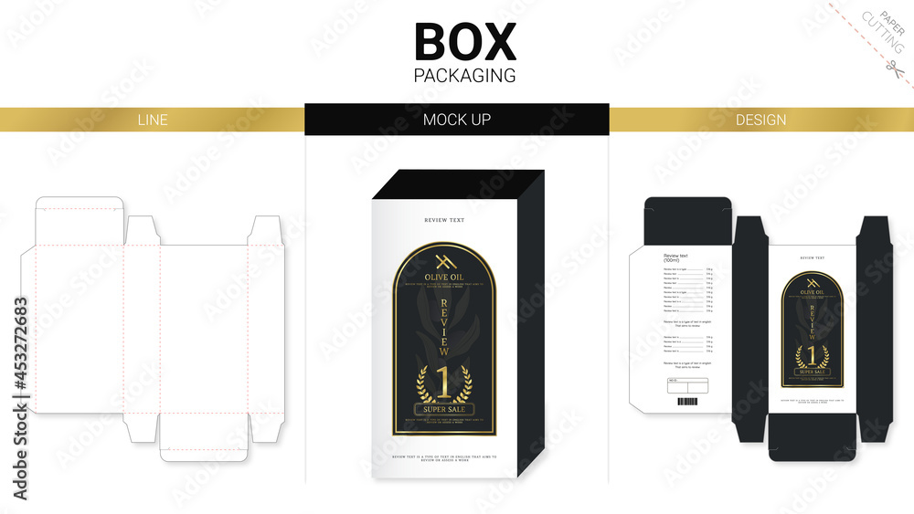 winner Box packaging and mockup die cut template Stock Vector | Adobe Stock