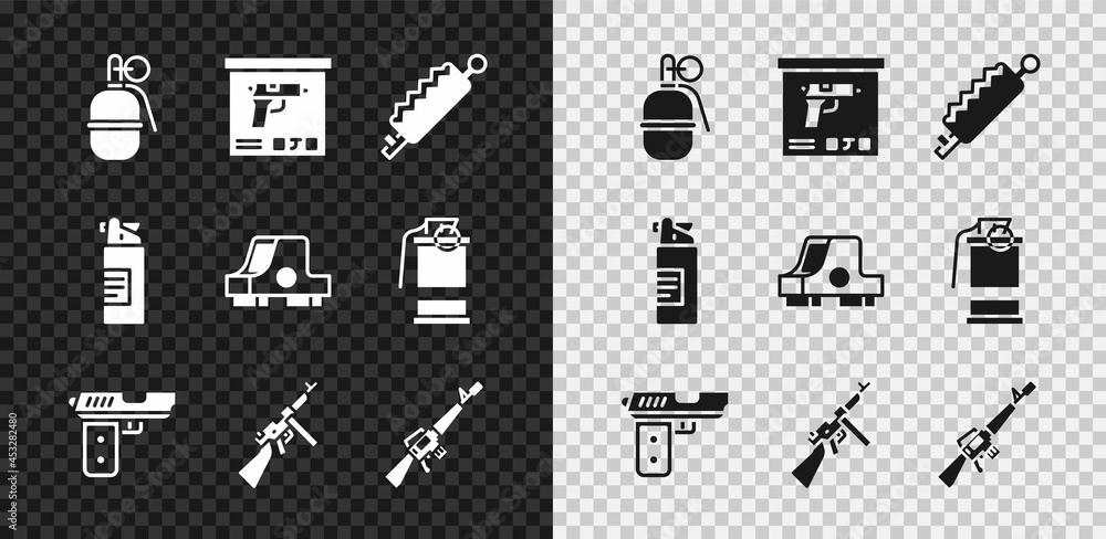 Set Hand grenade, Military ammunition box, Trap hunting, Pistol or gun ...