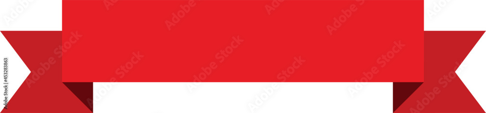 red simple ribbon banner label on white background Stock Vector | Adobe ...