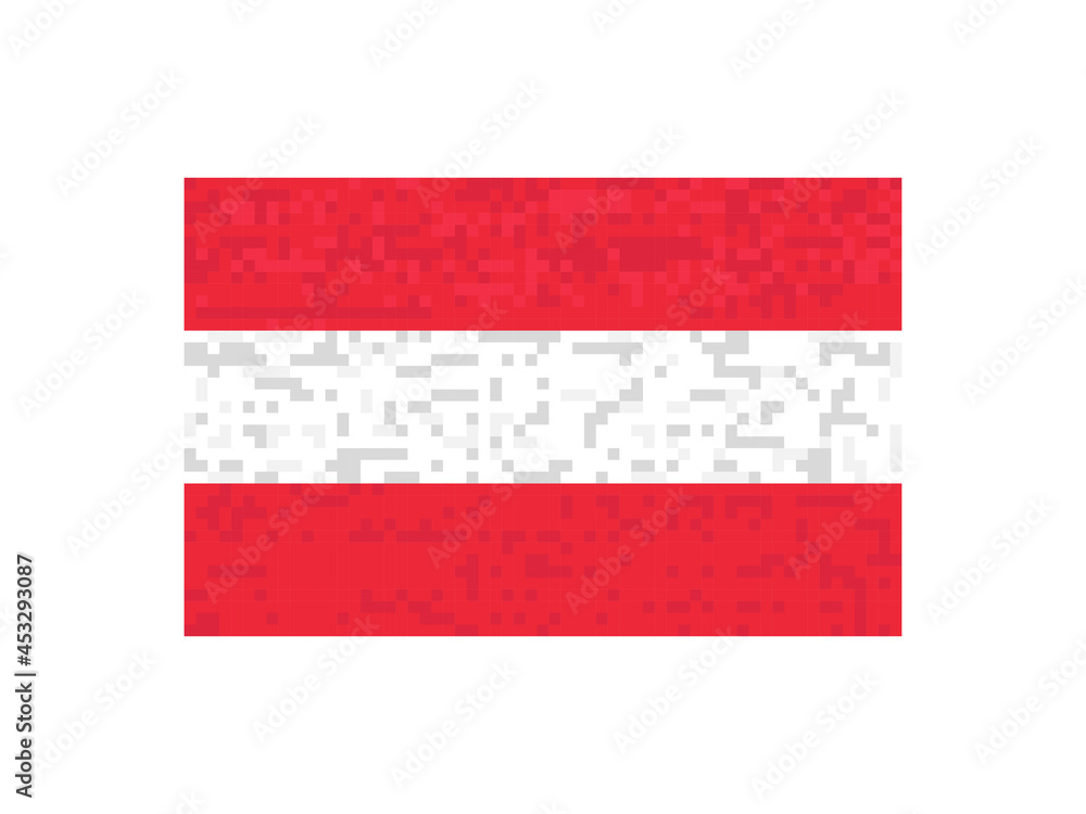 Austria flag pixel art. 8-bit Austria flag sign. Design for a festive ...