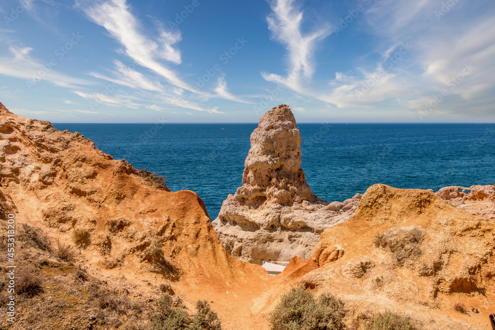 Beautiful coast line and sunny beaches in the portuguese region of ...