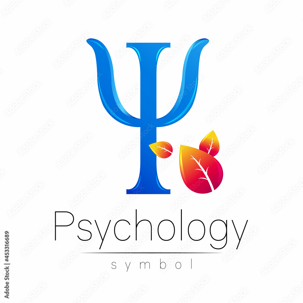 Modern Vector logo of Psychology Letter Psi with Leaves in Creative ...