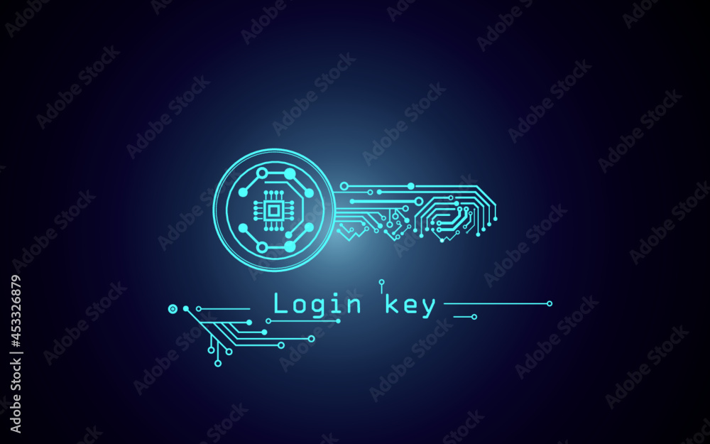 login key symbol icon in a computer binary code background Stock Vector ...