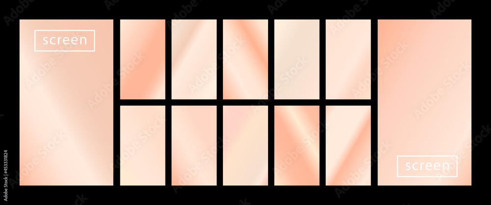 Mobile screen lock display collection of colorful backgrounds in trendy ...