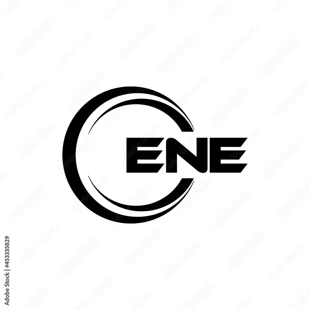 ENE letter logo design with white background in illustrator, vector ...