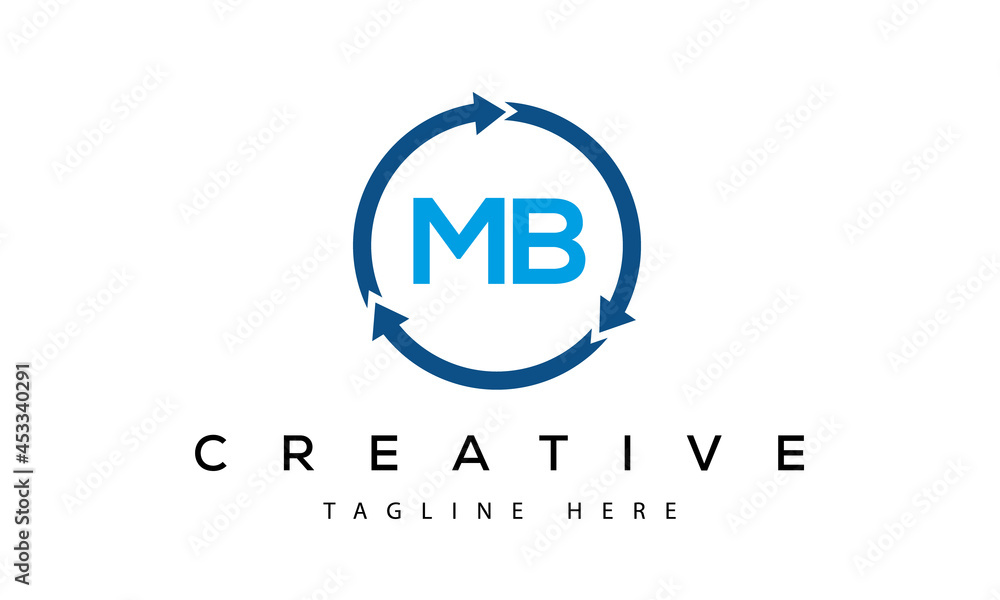 MB creative circle frame Letter logo design vector Stock Vector | Adobe ...