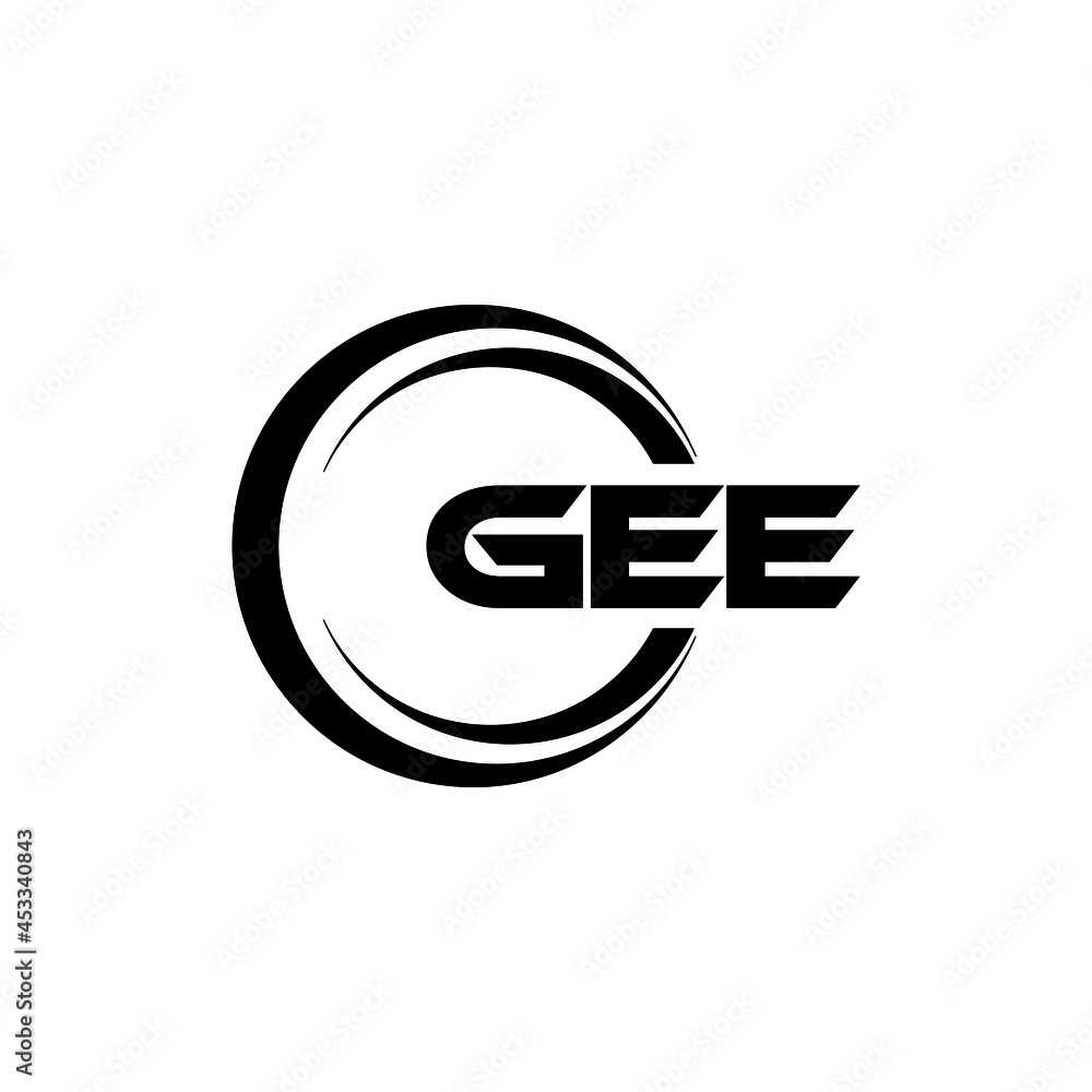 GEE letter logo design with white background in illustrator, vector ...