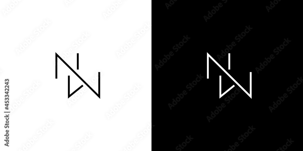 Simple and modern letter NW initials logo design Stock Vector | Adobe Stock