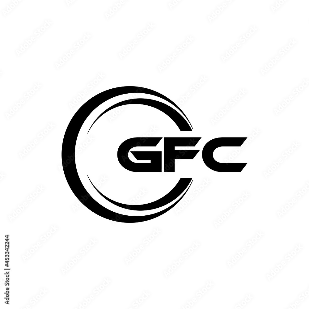 GFC letter logo design with white background in illustrator, vector ...