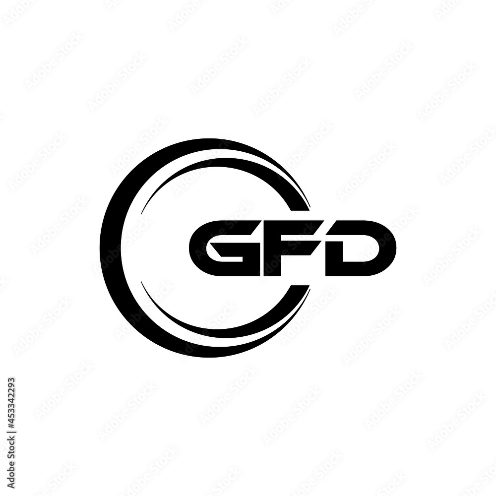 Vecteur Stock GFD letter logo design with white background in ...