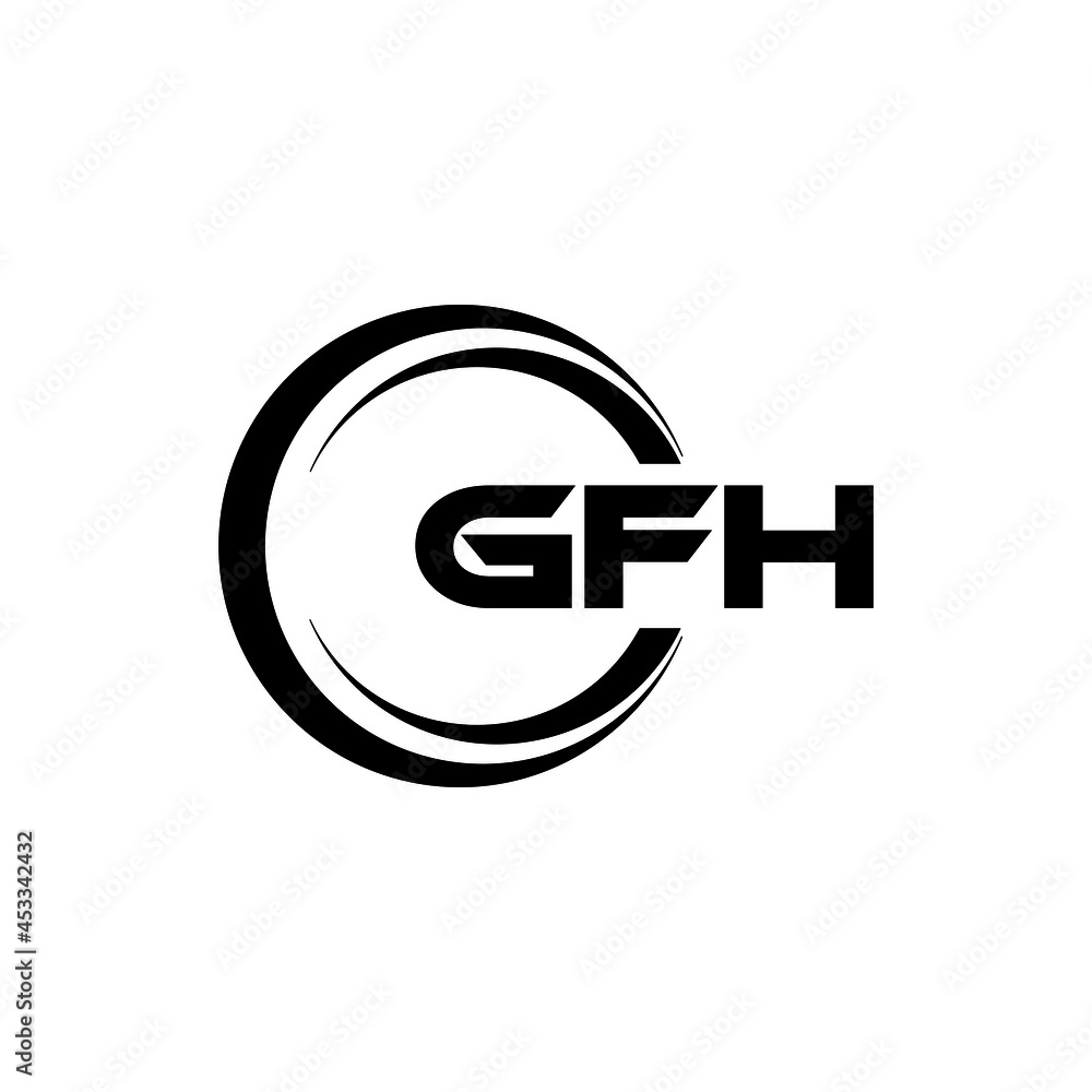 GFH letter logo design with white background in illustrator, vector ...