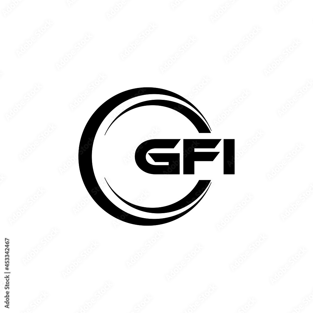 GFI letter logo design with white background in illustrator, vector ...