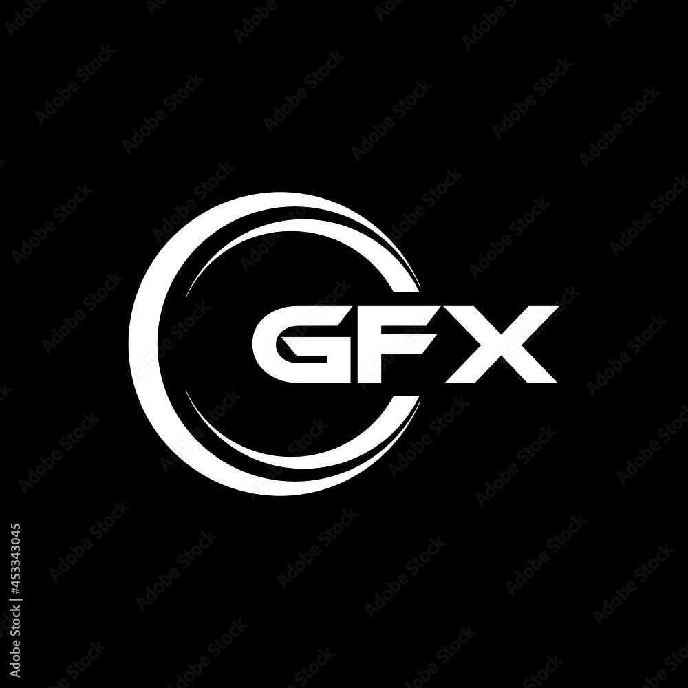 GFX letter logo design with black background in illustrator, vector ...