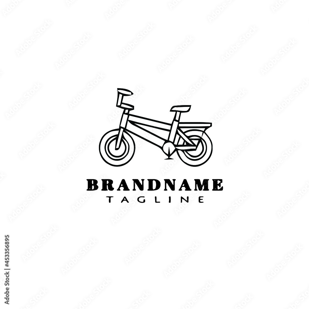 bike cartoon logo icon template black isolated vector illustration ...