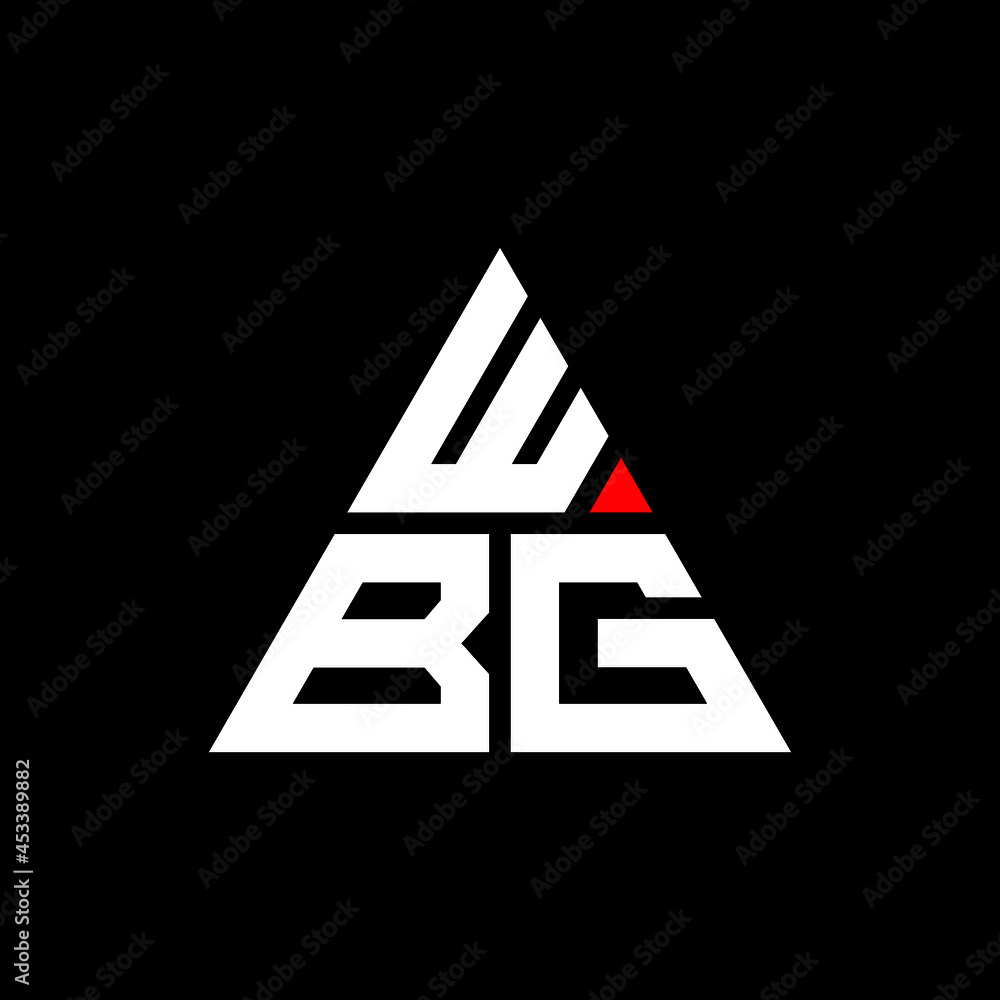 WBG triangle letter logo design with triangle shape. WBG triangle logo ...