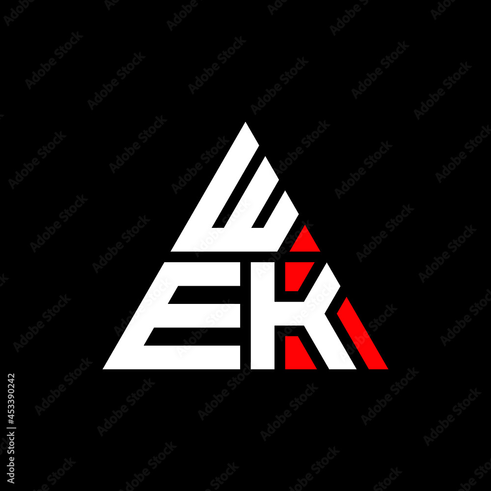 Vetor de WEK triangle letter logo design with triangle shape. WEK ...