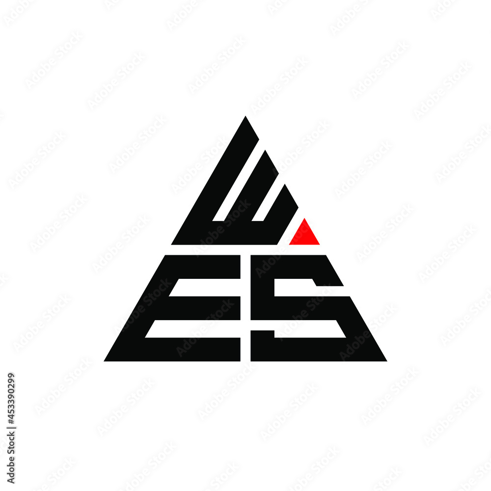 WES triangle letter logo design with triangle shape. WES triangle logo ...