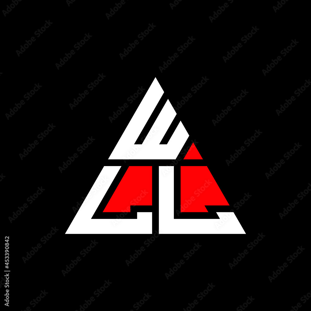 WLL triangle letter logo design with triangle shape. WLL triangle logo ...