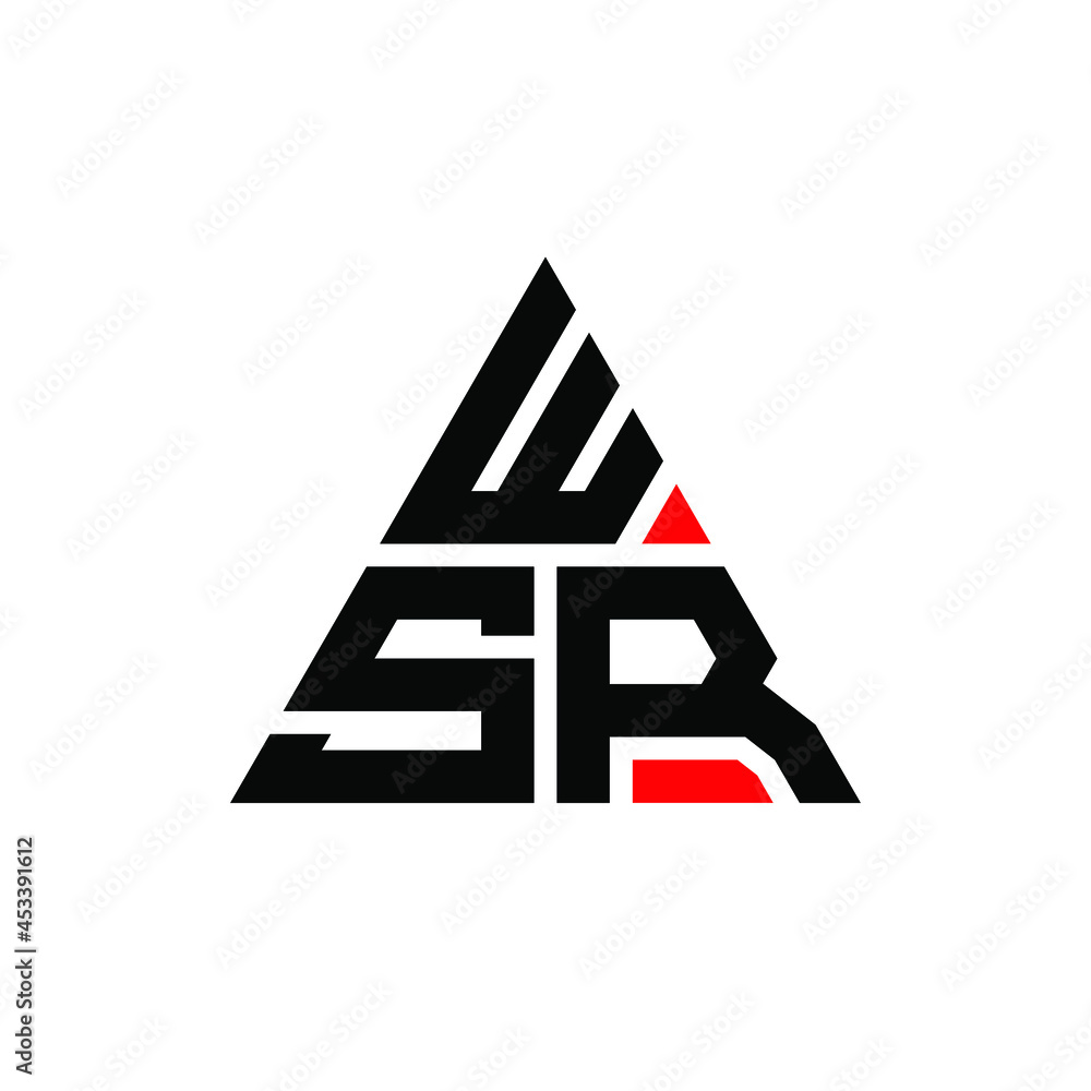 WSR triangle letter logo design with triangle shape. WSR triangle logo ...