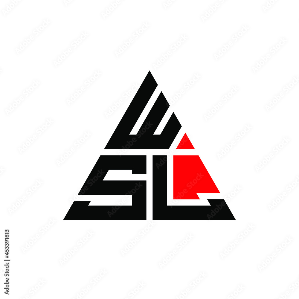 WSL triangle letter logo design with triangle shape. WSL triangle logo ...