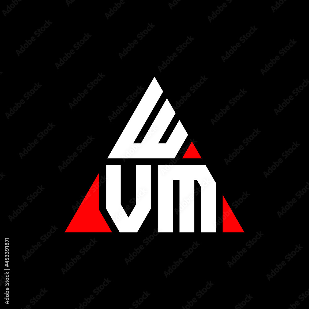 WVM triangle letter logo design with triangle shape. WVM triangle logo ...