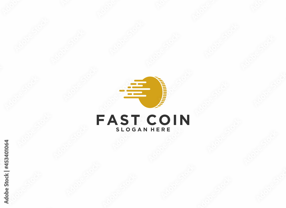 fast coin logo reflecting speed in collecting coins Stock Vector ...