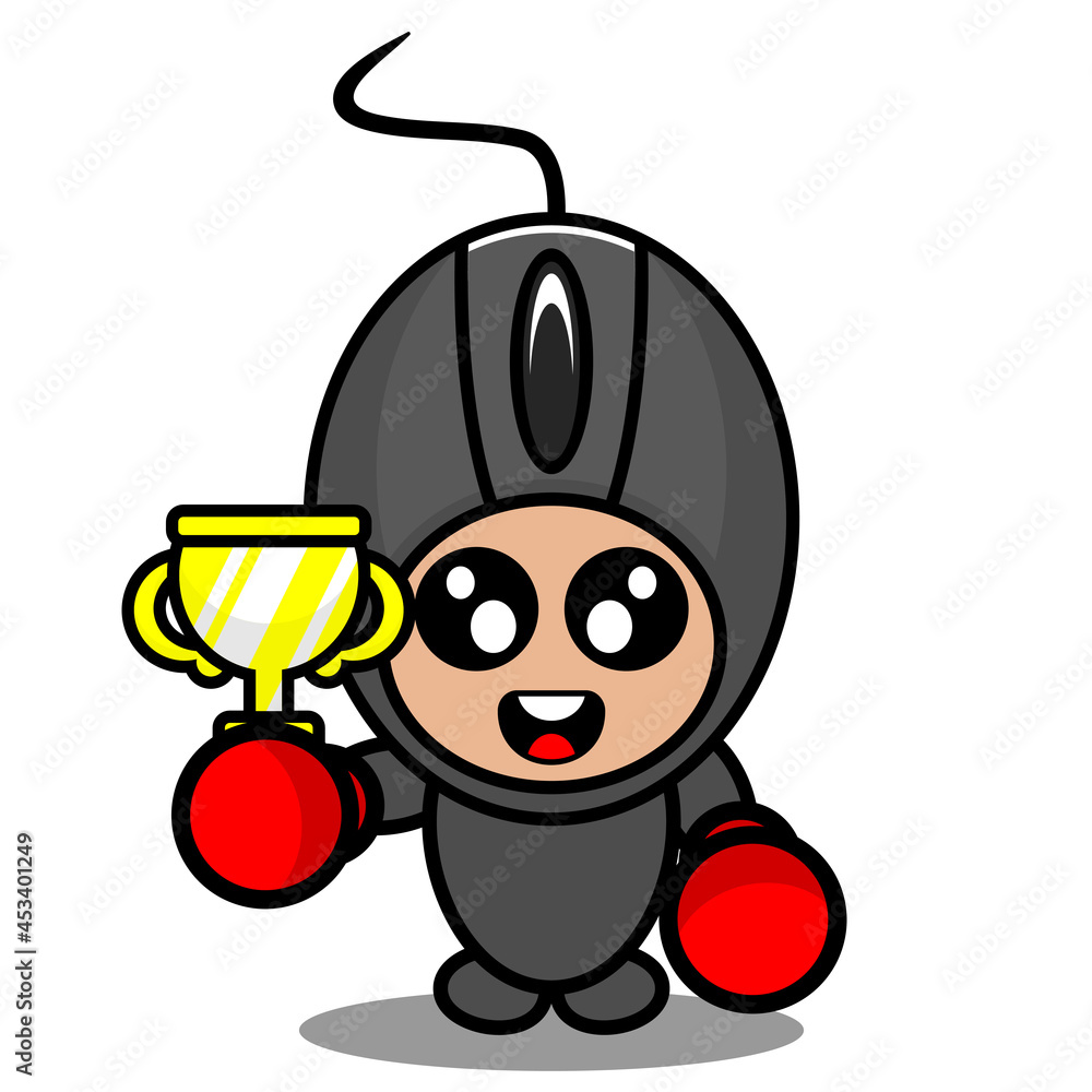 doodle vector cartoon character cute computer mouse mascot costume ...