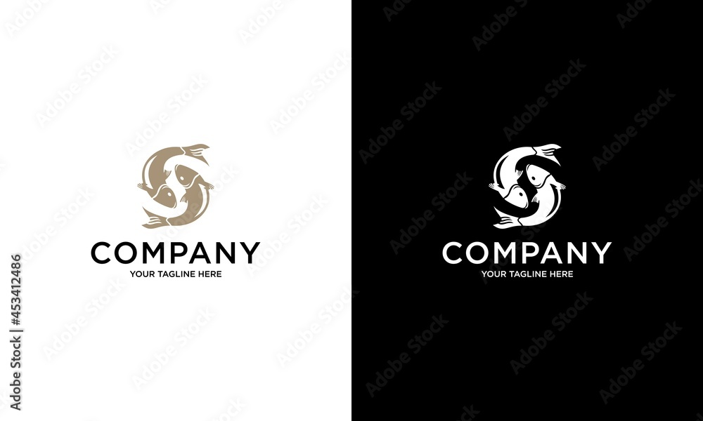 Fish symbol. Fresh seafood logo template design. Vector illustration. S ...