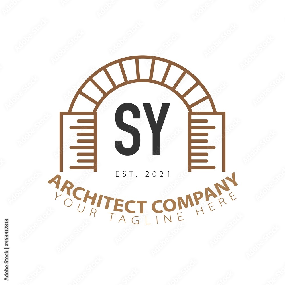 Initial Letter SY premium construction logo design template ...