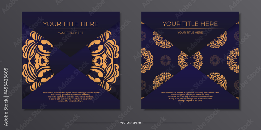 Invitation card design with place for your text and vintage patterns ...